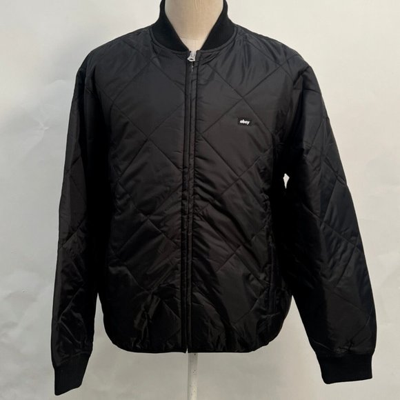 Obey | Jackets & Coats | Obey Quilted Bomber Jacket Kharma Black | Poshmark